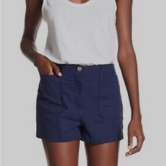 Socialite | Shorts | Navy Blue Linen Shorts | Poshmark